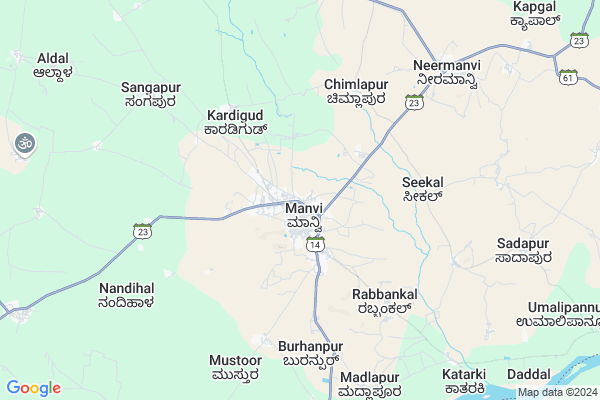 Manvi Town , Manvi Taluk , Raichur District