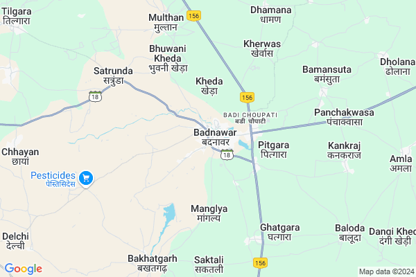 Badnawar Town , Badnawar Tehsil , Dhar District