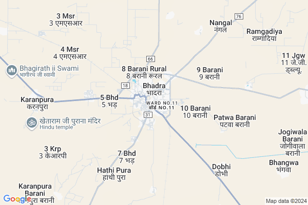 Bhadra Town , Bhadra Tehsil , Hanumangarh District