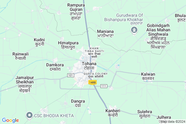 Tohana Town , Tohana Tehsil , Fatehabad District