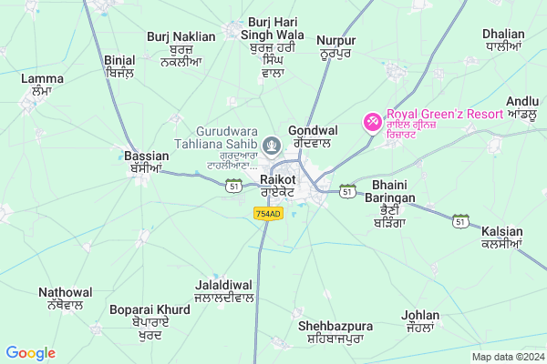 Raikot Town , Raikot Tehsil , Ludhiana District